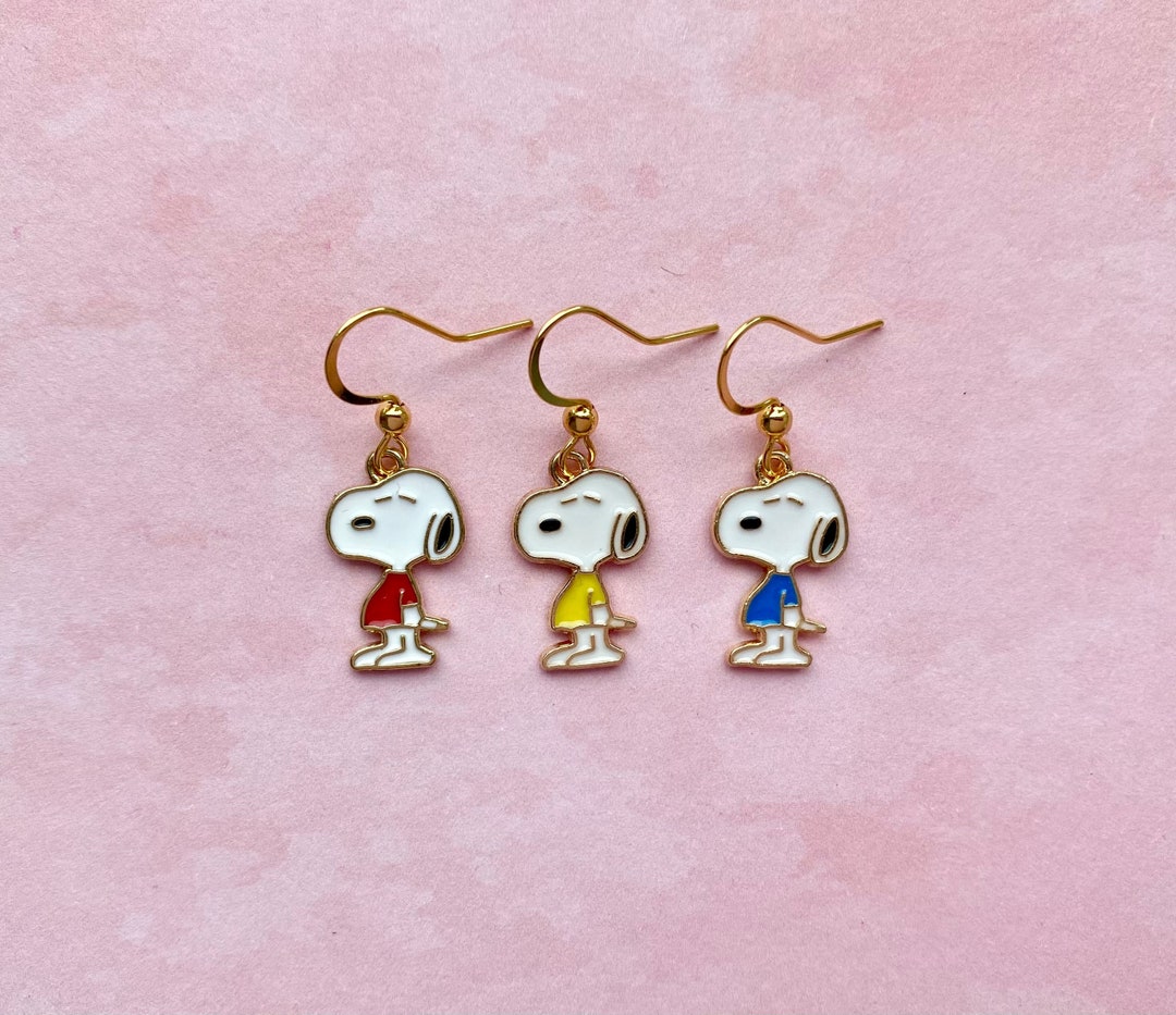 Novelty Snoopy Inspired Earrings, Peanuts Character Earrings, Beagle ...