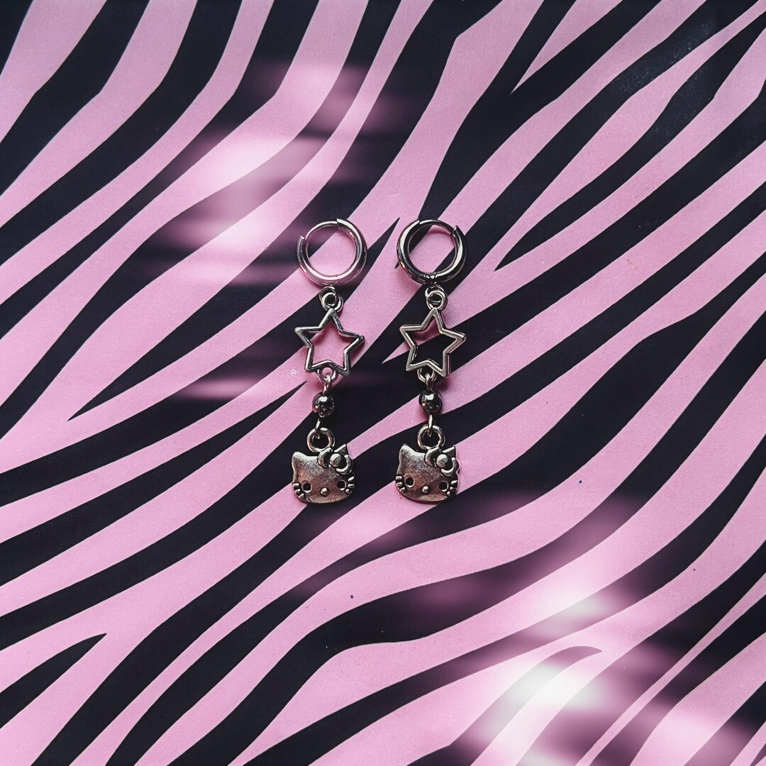 The “star Kitty” Earrings | 2000s Emo Scene Inspired Cutie Hello Kitty ...
