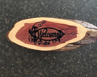 Cedar Welcome Sign - Etsy