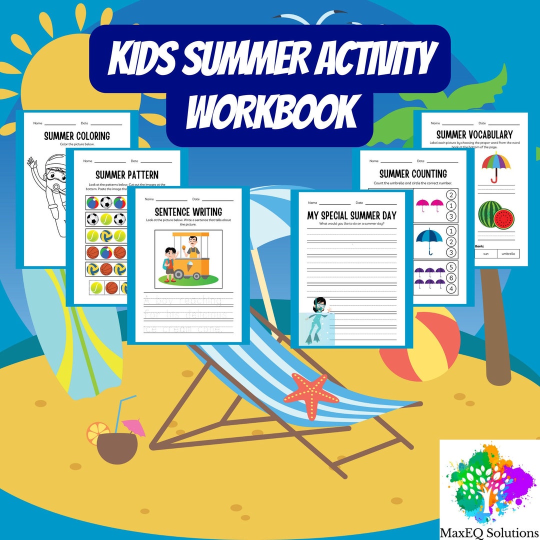 Kids Summer Workbook | Writing | Vocabulary Games | Kids Early Learning ...