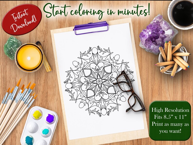 Printable Mandala Adult Coloring Page Thick Lines - Etsy Australia