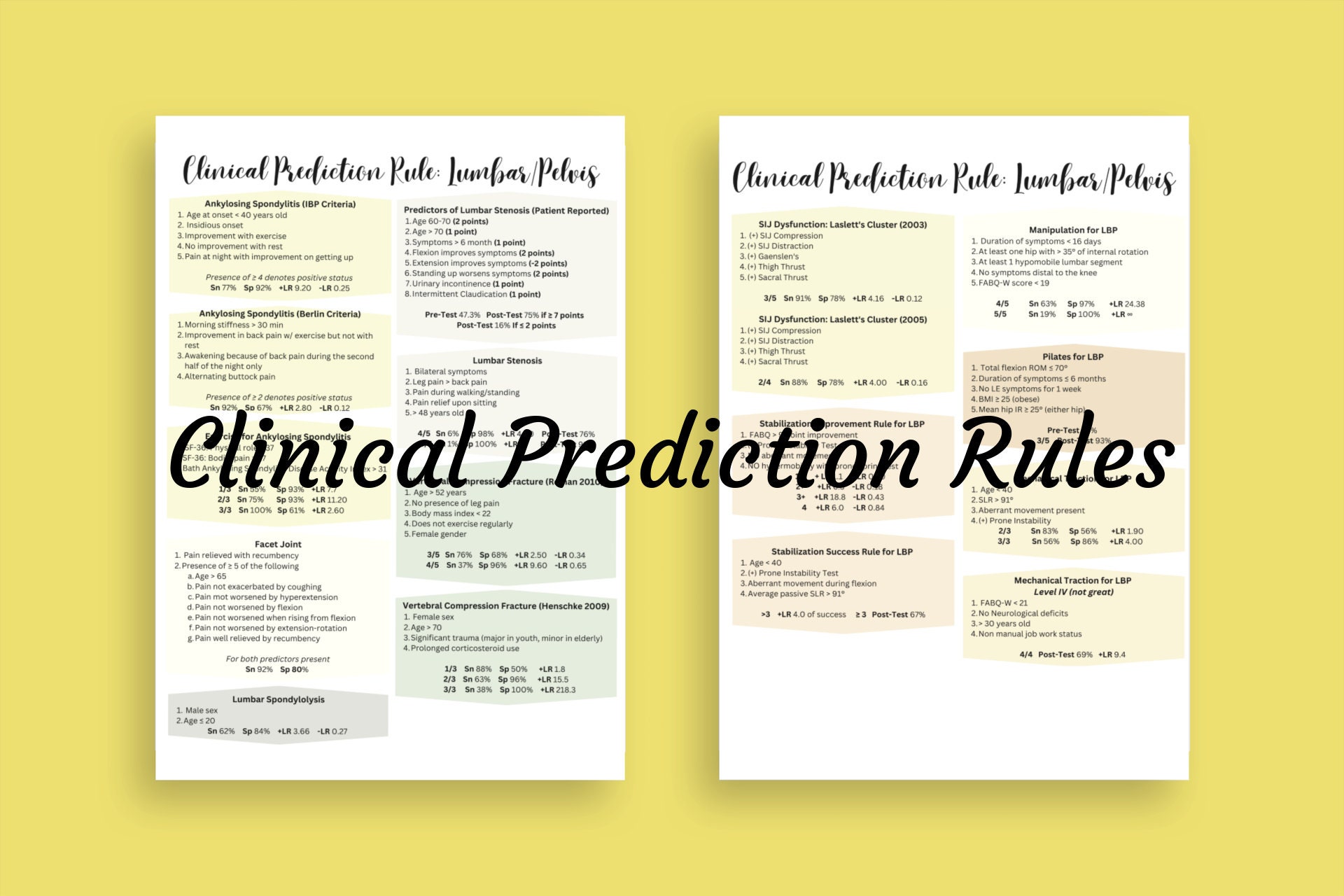 7 PAGE Clinical Prediction Rules (cpr's) for Orthopedic Physical ...