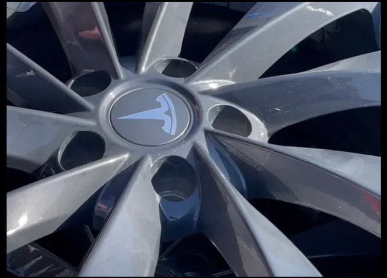 Tesla Hubcap Vinyl Decals set of 8 Transfer Tape Included Free Shipping ...