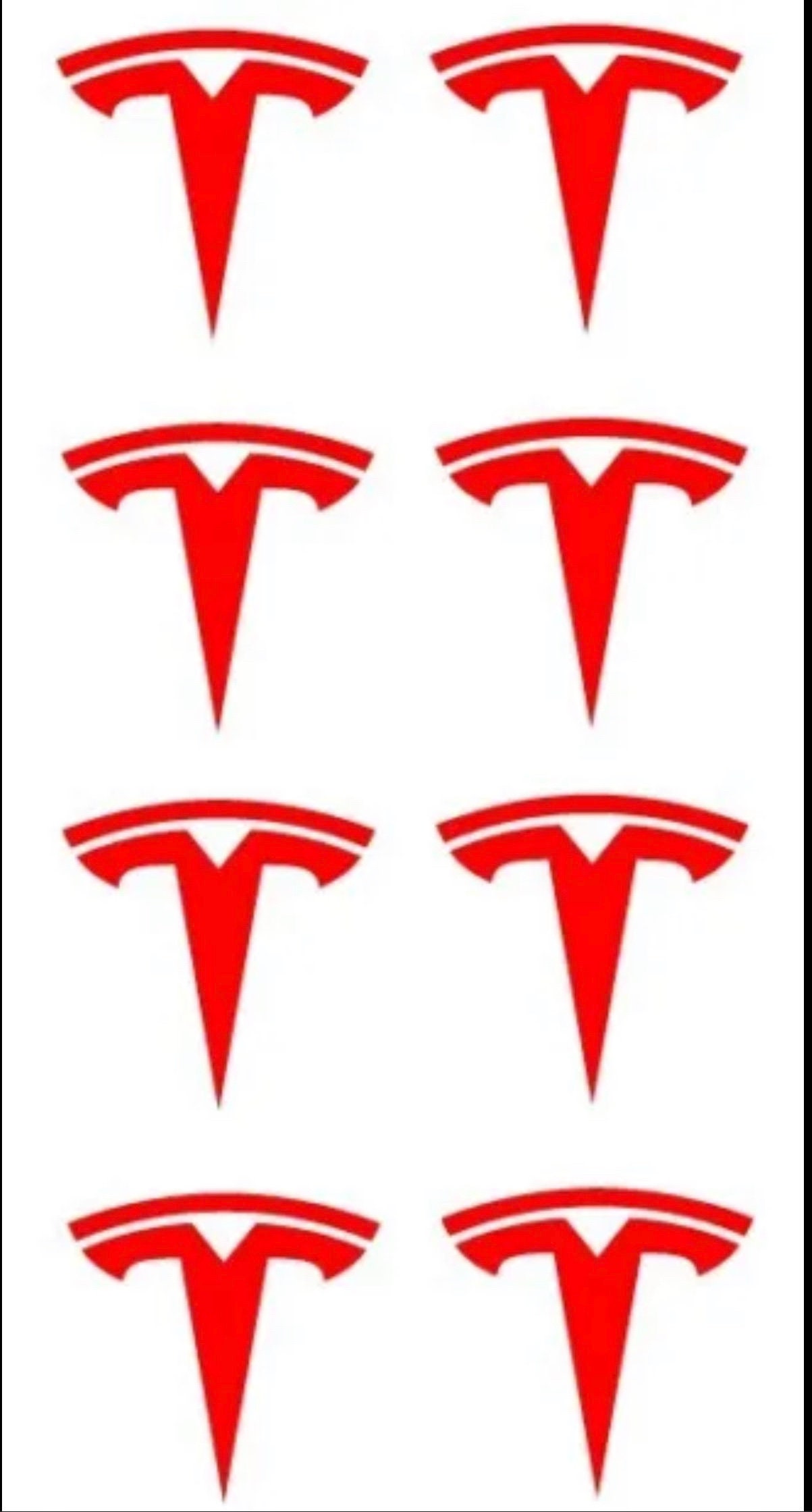 Tesla Hubcap Vinyl Decals -set of 8 - Transfer Tape Included - Free ...