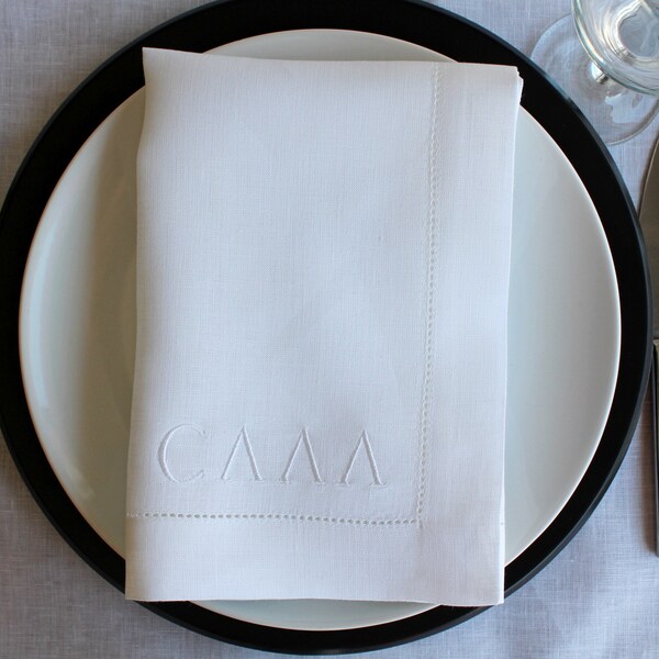 Monogrammed Linen Napkins - Etsy