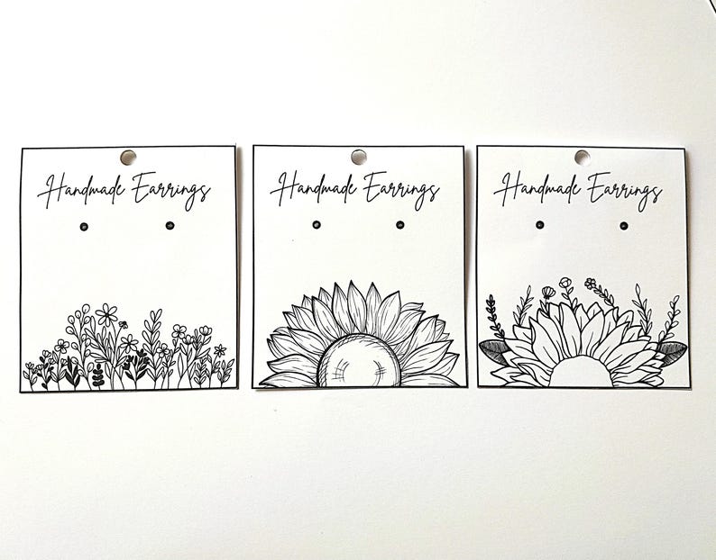 Earring Display Card Template, Printable Download, Market Cards, DIY ...