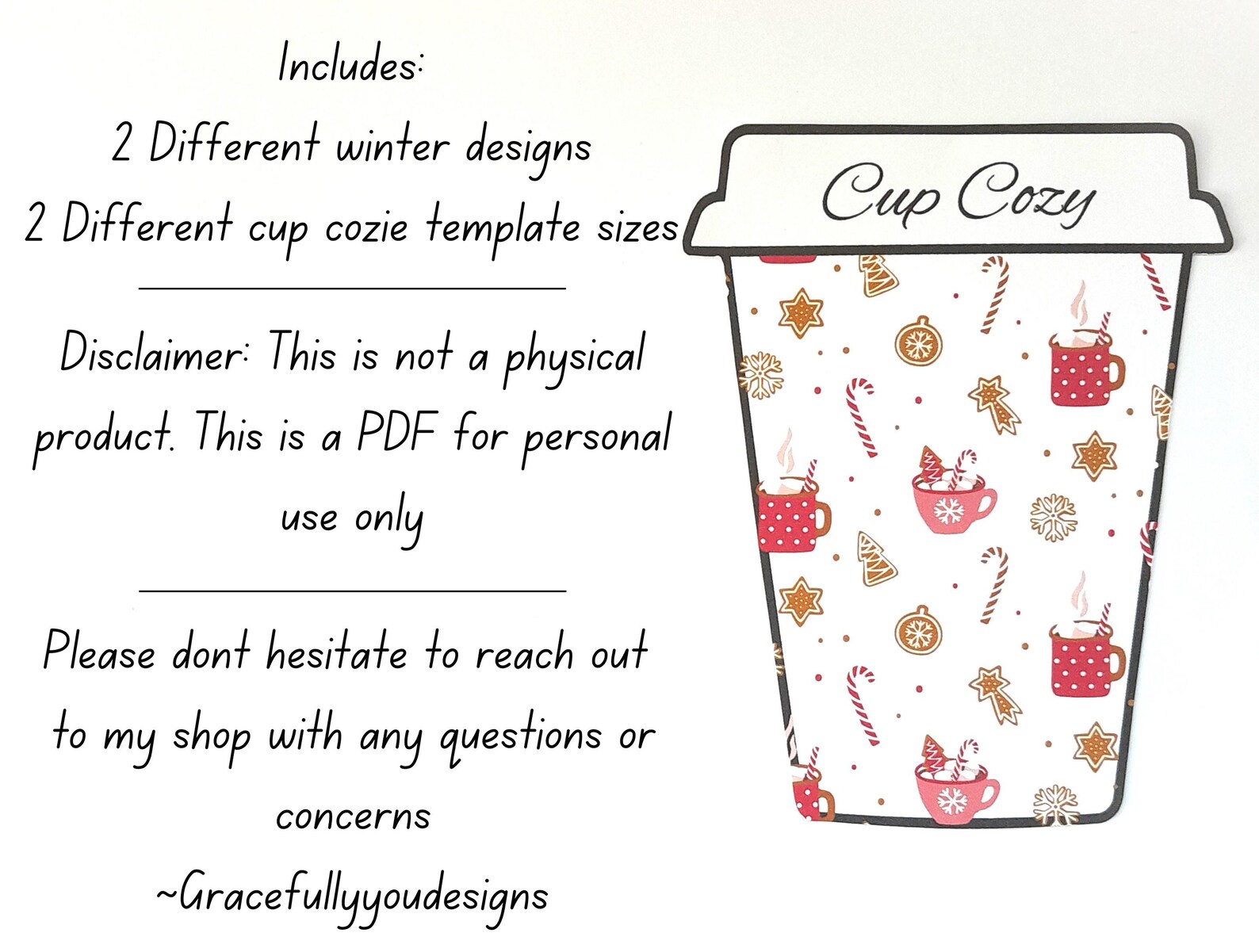Cup Cozy Template / Holiday Design / Winter Market / Printable /PDF ...