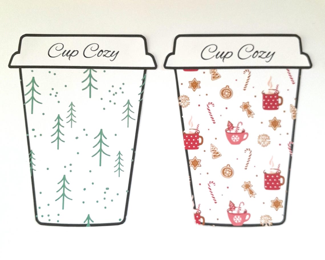 Cup Cozy Template / Holiday Design / Winter Market / Printable /PDF ...