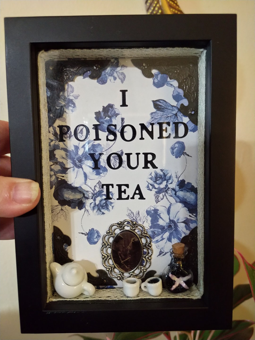 Mixed Media, Collage Shadow Box Creation. "i Poisoned Your Tea". Cheeky ...