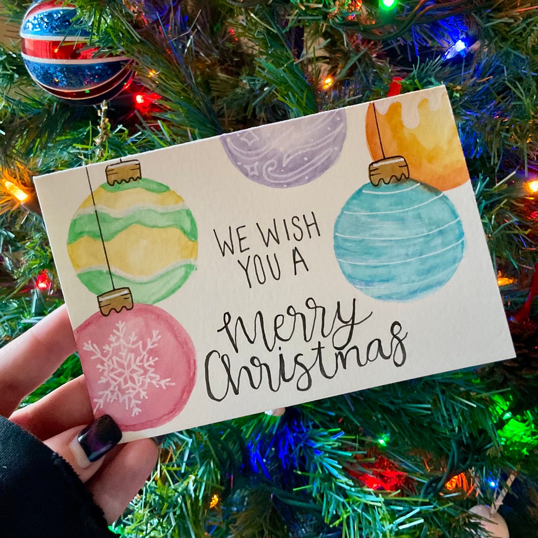 We Wish You a Merry Christmas Ornaments Card Individually - Etsy