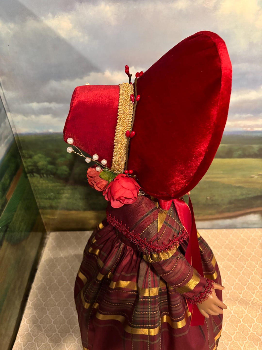 Beautiful 1830’s Custom Romantic Era Historical Red Bonnet Hat for ...