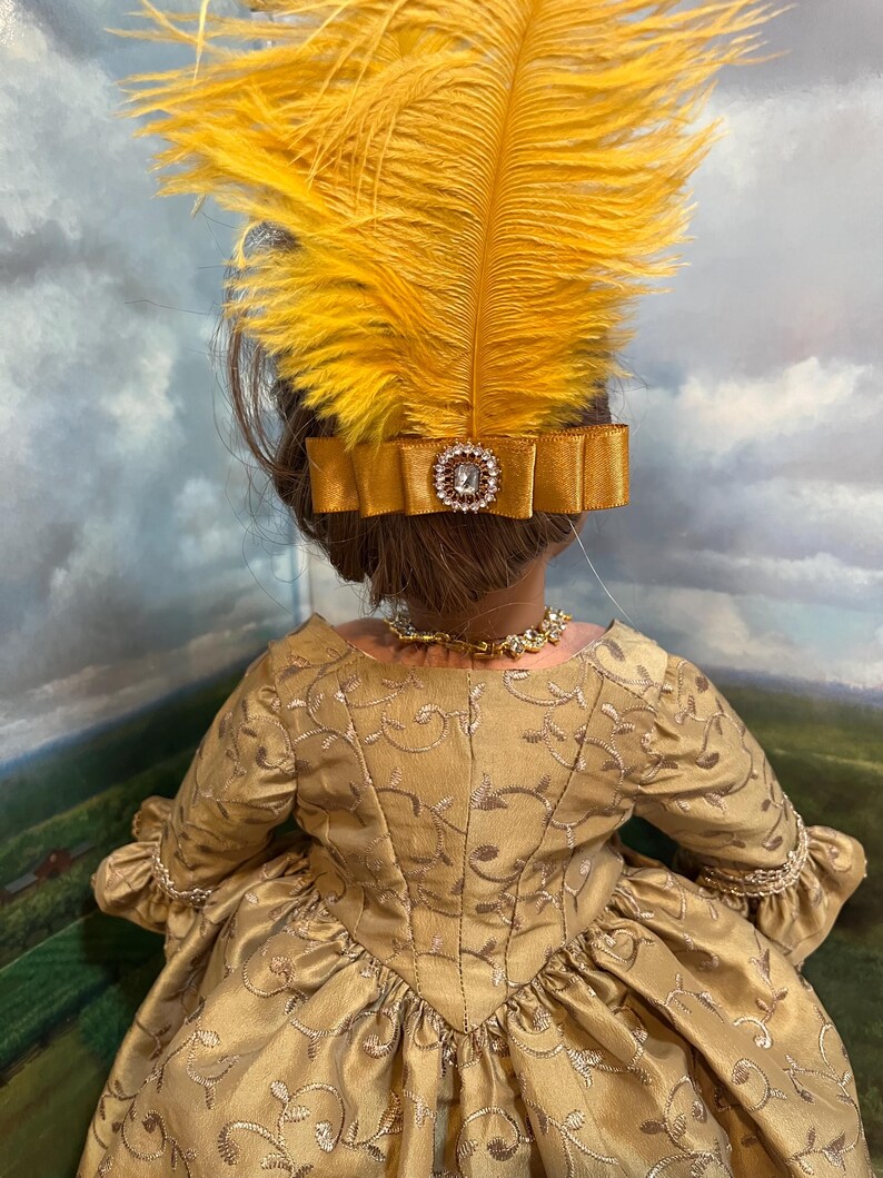 Beautiful Custom Historical Golden Embroidered 1780s “robe à L’anglaise ...