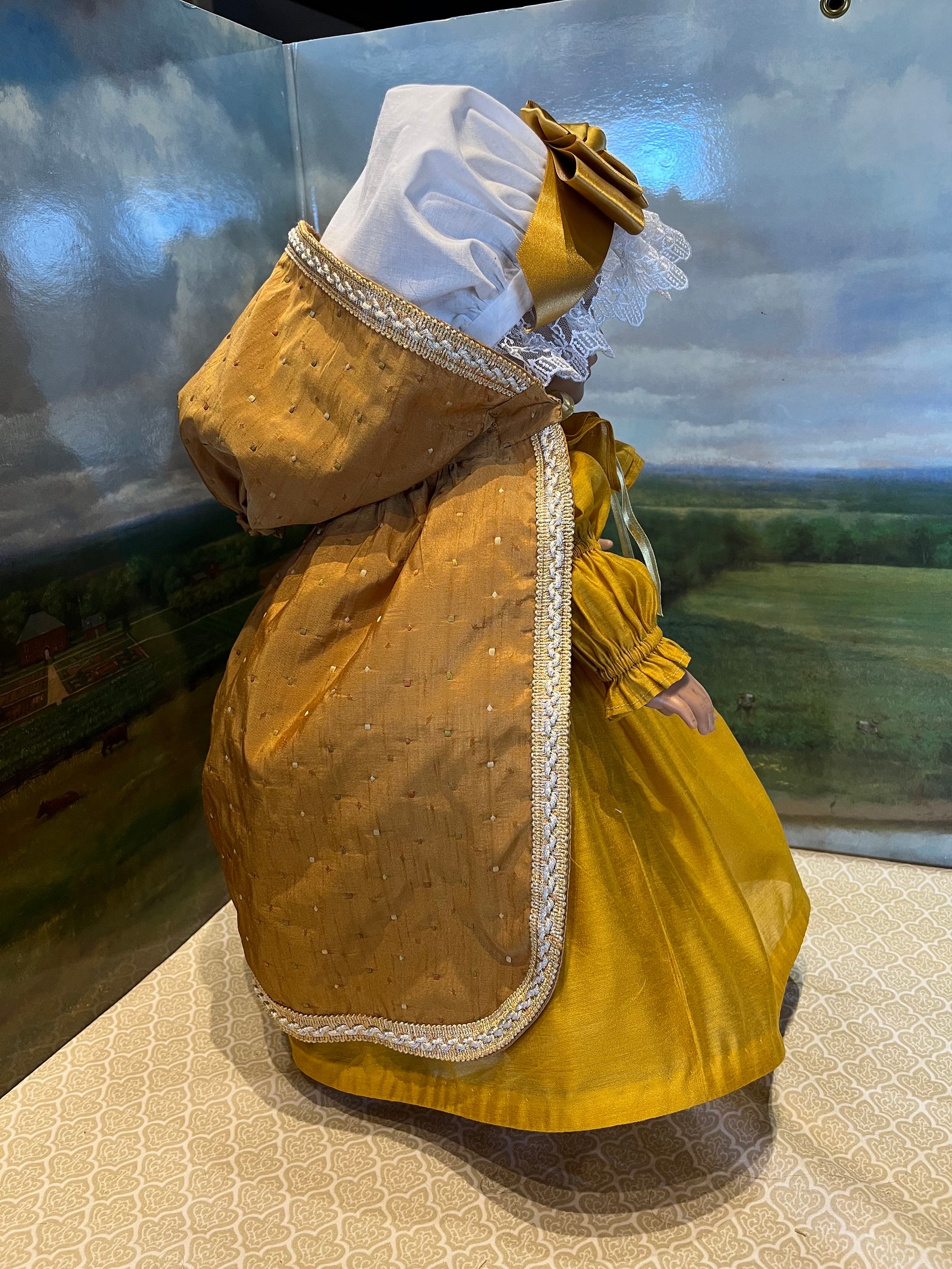 Beautiful 1780 Golden Chemise a La Reine Gown With Ruffle & Hooded Cape ...