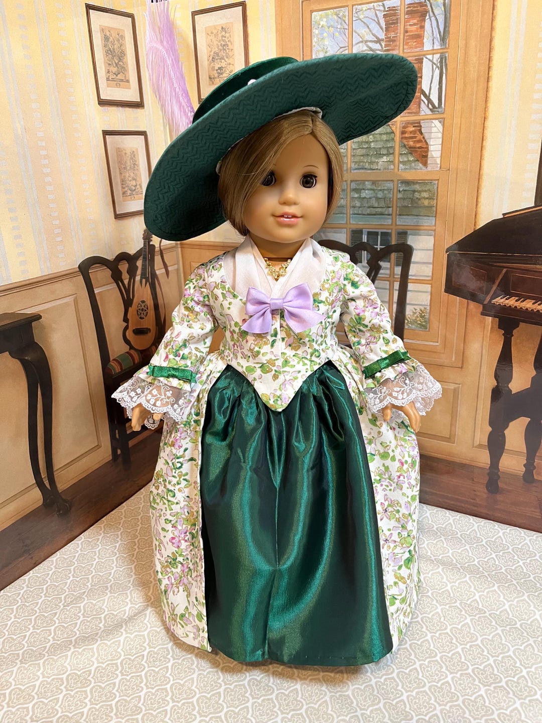 Beautiful Custom Floral Historical 1780s “robe à L’anglaise” or ...