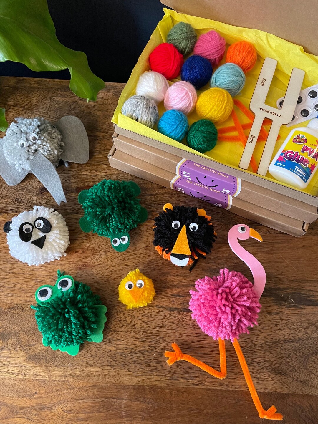 Pom Pom Animals Craft Kit // DIY Craft Kit for Kids // Letter - Etsy