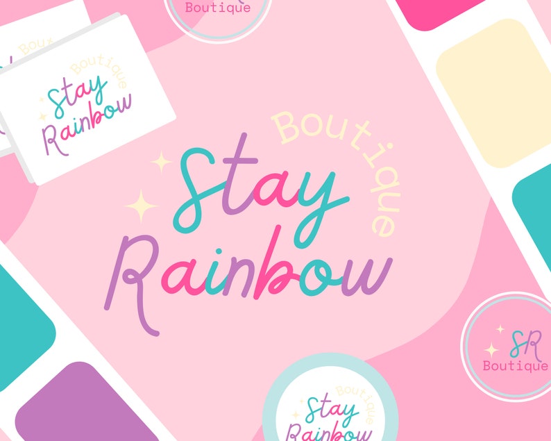 Rainbow Email Signature, Canva Template, Small Business, Email Design ...