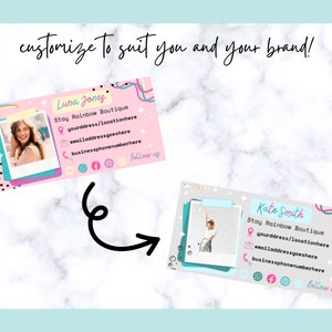 Rainbow Email Signature, Canva Template, Small Business, Email Design ...