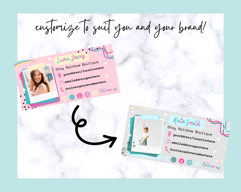 Rainbow Email Signature, Canva Template, Small Business, Email Design ...