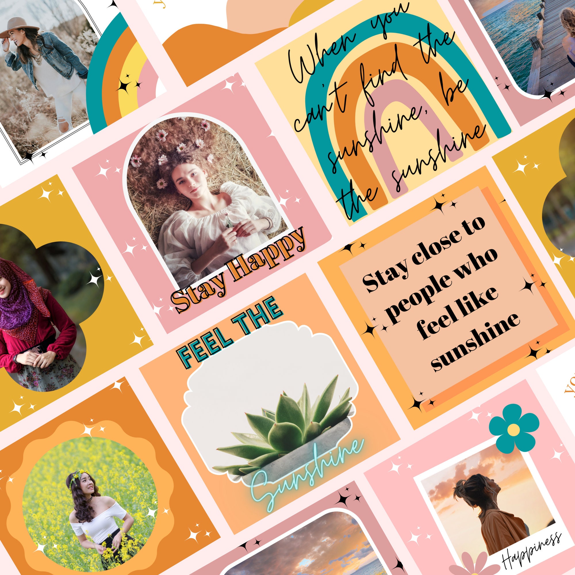 Sunshine Instagram Post Templates - Etsy