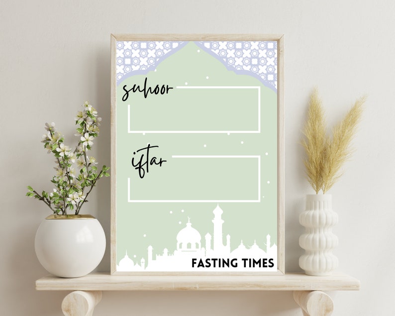 Ramadan Printables: Iftar, Suhoor, Eid Countdown (digital Download) - Etsy