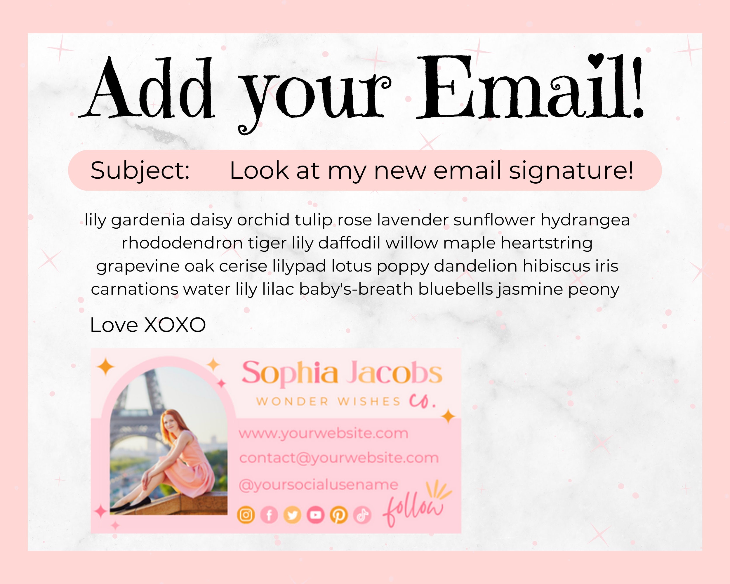 Email Signature, Canva Template, Pink & Orange Email Business Design ...