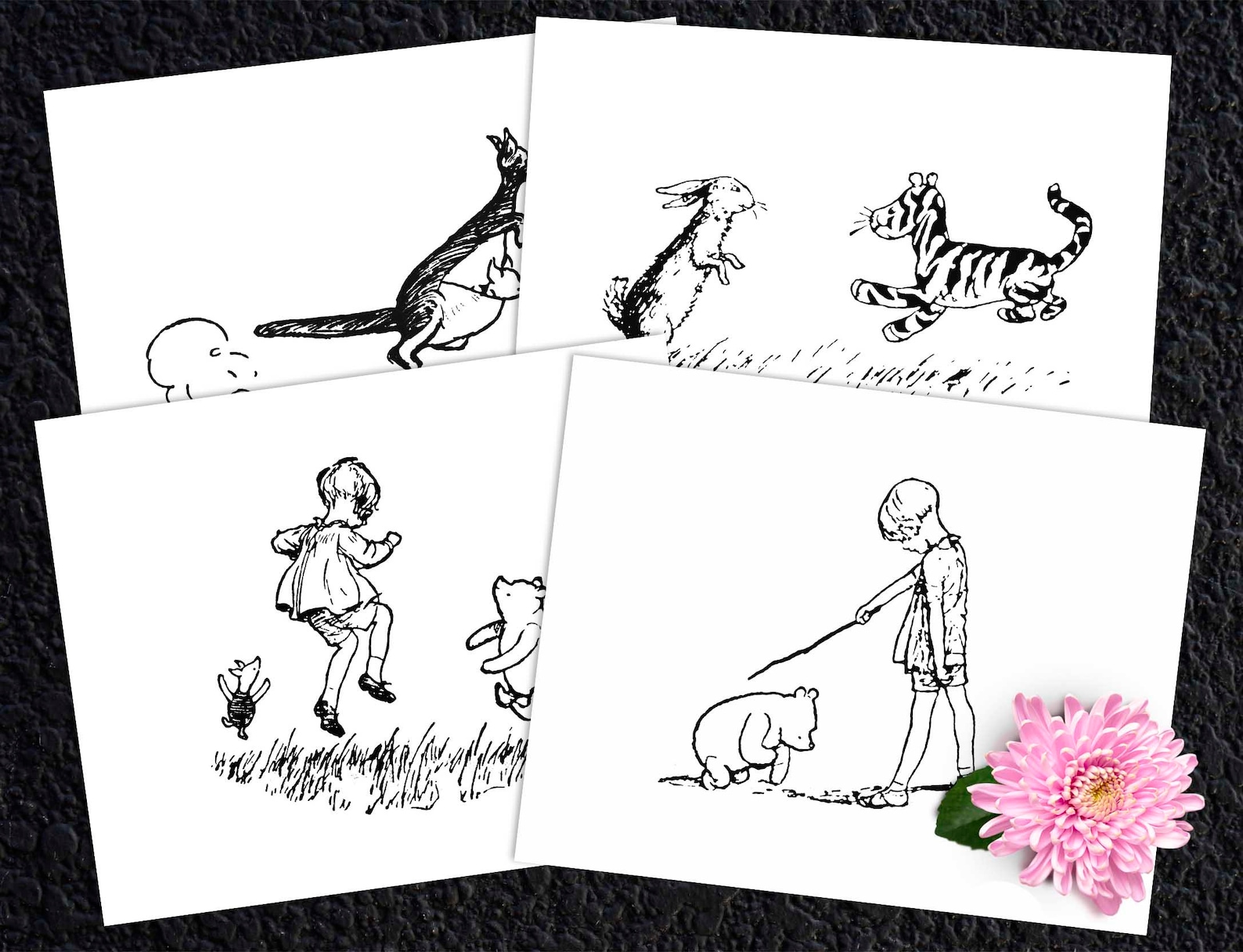 Winnie the Pooh Wall Decor Classic Pooh Coloring Pages - Etsy