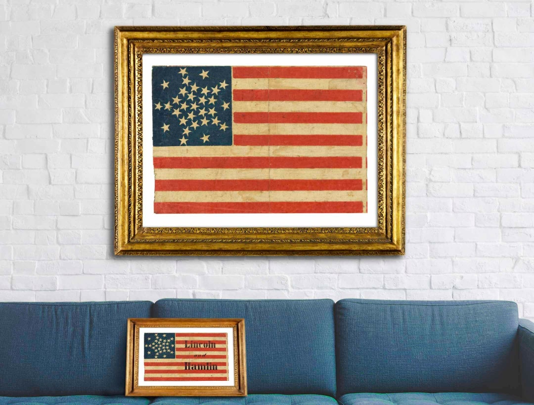 American Flag Poster for Rustic Americana Wall Decor, America Wall Art ...