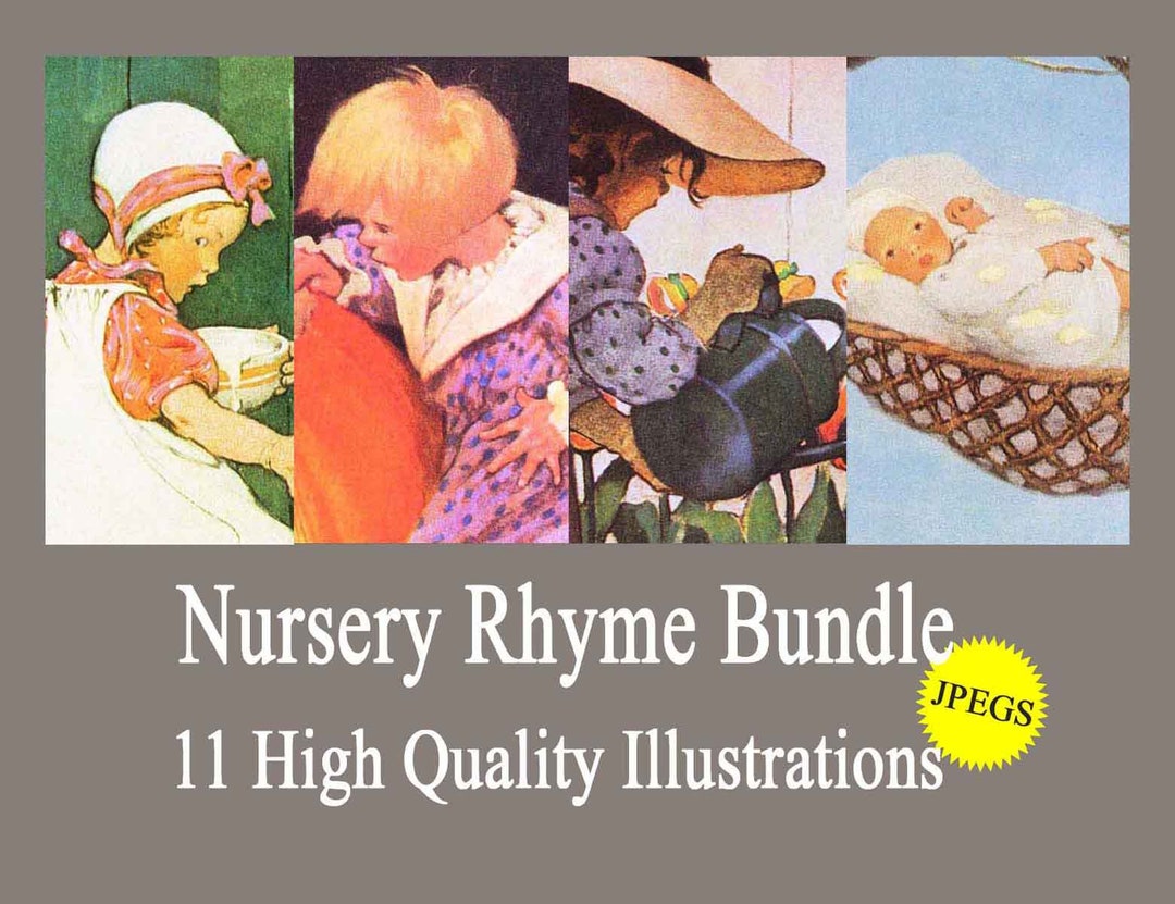 Nursery Rhymes, Nursery Wall Art, Kids Room Decor, Mother Goose ...