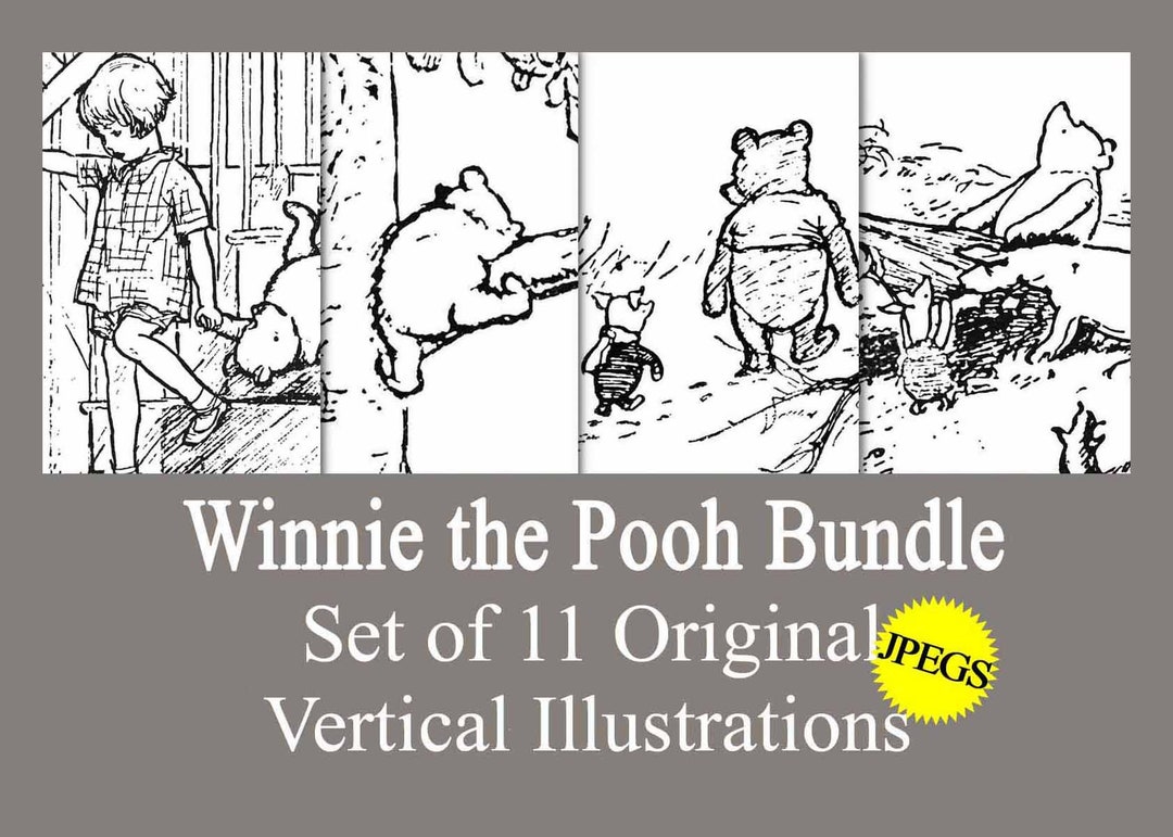 Set of 11 Classic Winnie the Pooh Poster Prints, Winnie the Pooh ...