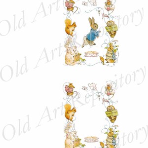 Peter Rabbit Clip Art JPEG Graphic for Baby Shower, Birthday Party ...