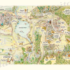 Peter Rabbit Map Decor Instant Printable Digital Download, Pastel Wall ...