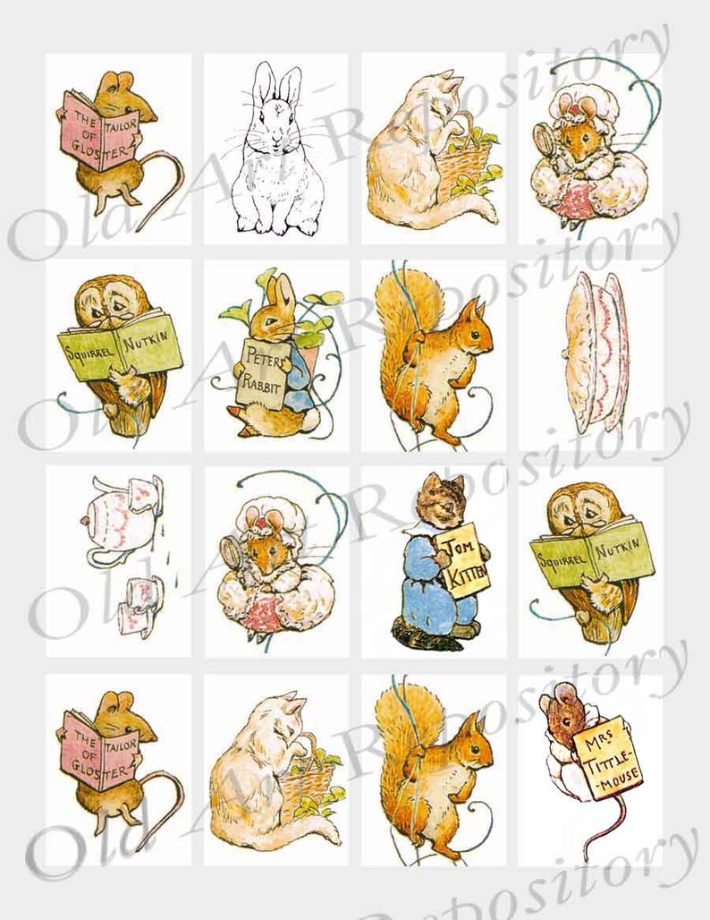 Peter Rabbit Printable Stickers Tags Labels Ephemera - Etsy