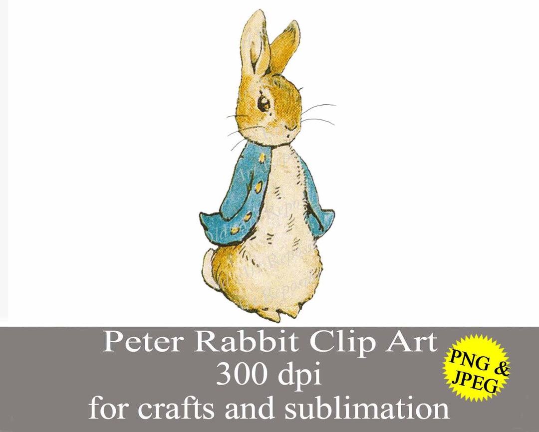 Peter Rabbit PNG & JPEG Clip Art Graphic for Baby Shower, Birthday ...