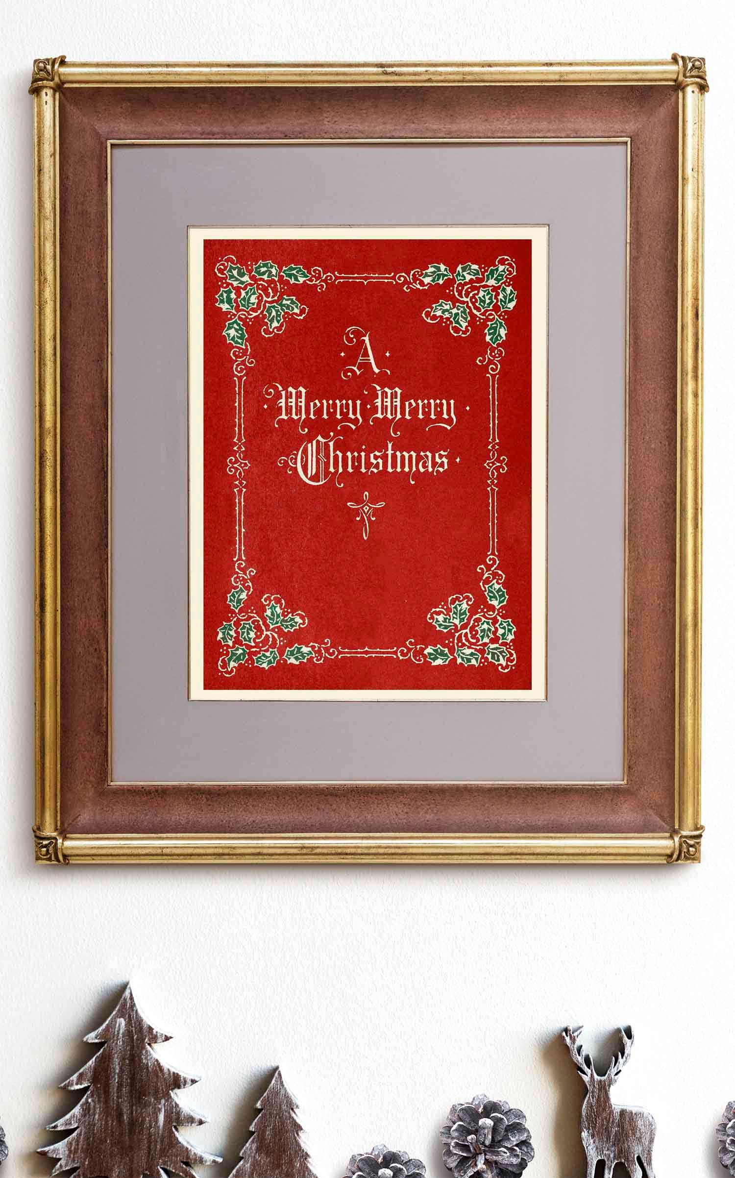 Victorian Christmas Book Cover Art A Merry Merry Christmas. Vintage ...