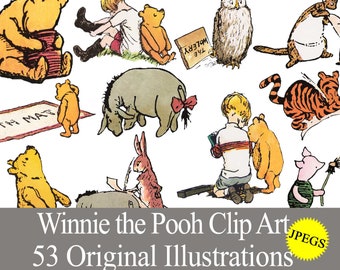 Classic Winnie the Pooh Guestbook With 50 Balloons/ Blue and - Etsy