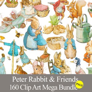 Peter Rabbit PNG Clip Art Mega Bundle for Baby Shower Birthday Party ...