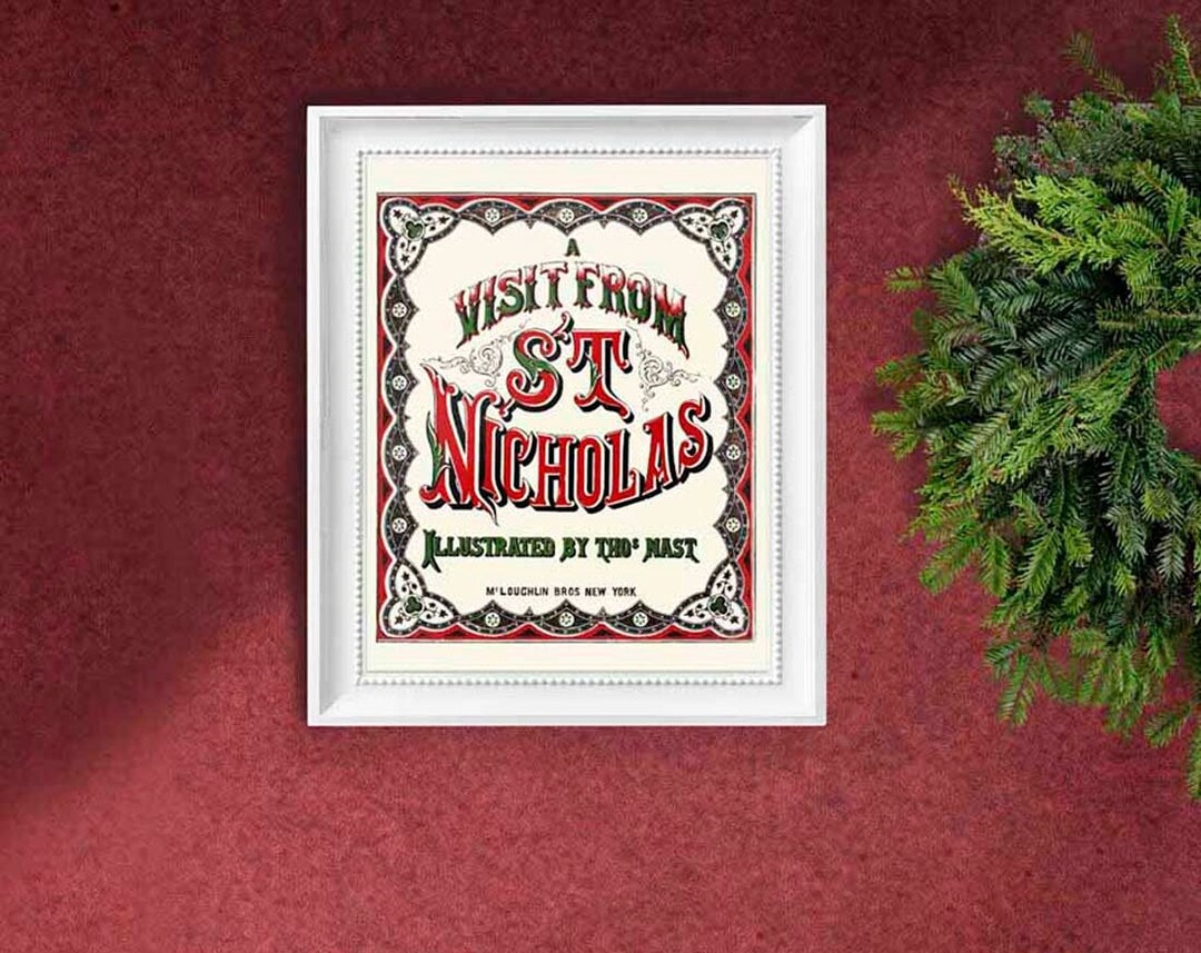 Victorian Christmas Book Cover Art Vintage Digital Download Printable ...