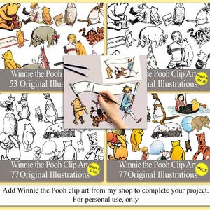 Winnie the Pooh Alphabet, Winnie the Pooh Font Dxf Eps Otf Png Svg Ttf ...