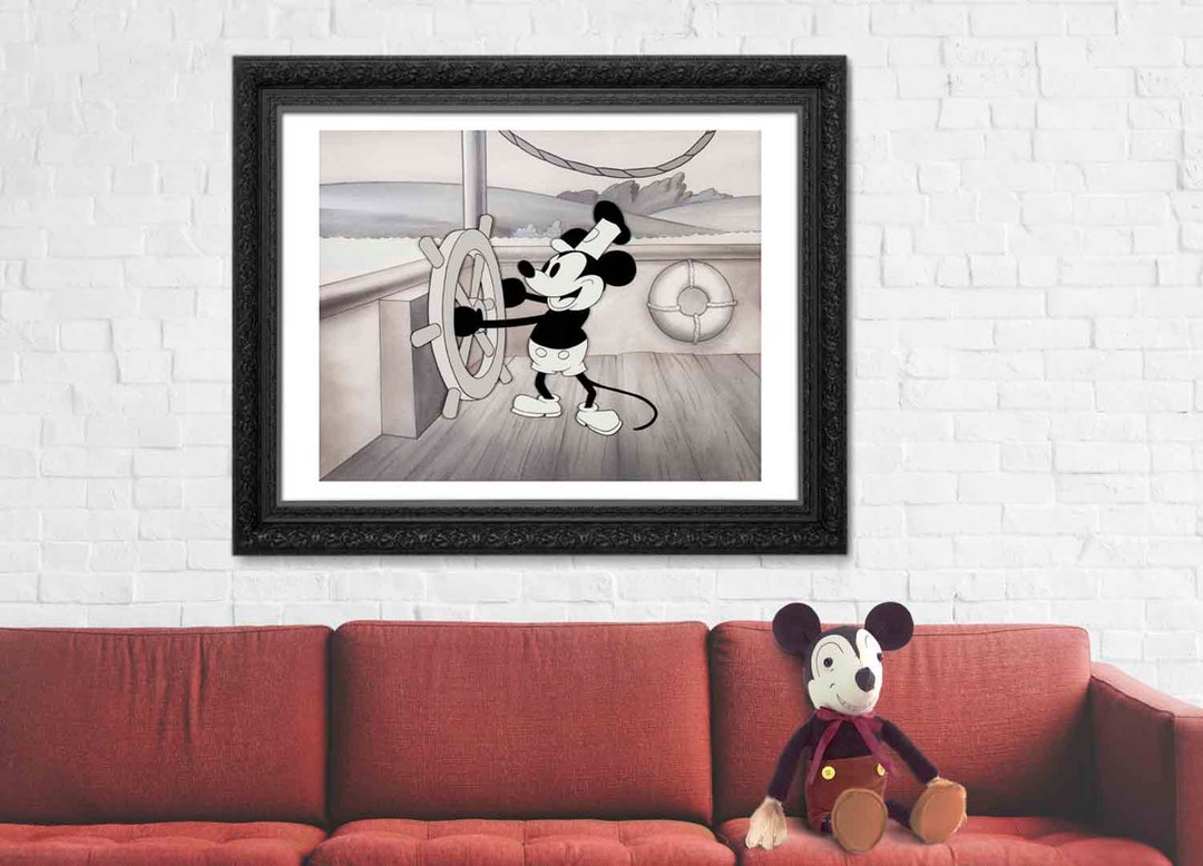 Vintage Steamboat Willie Mouse Poster Animation Cell, Printable ...
