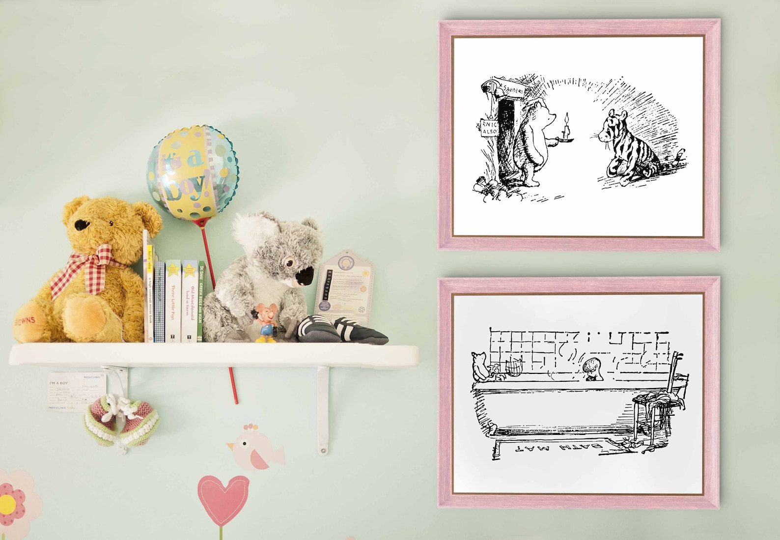 Winnie the Pooh Wall Decor Classic Pooh Coloring Pages - Etsy