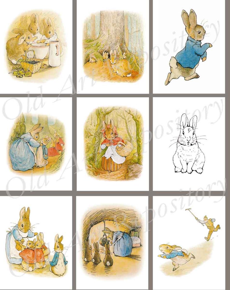 Peter Rabbit Decor Printable Digital Download Pastel Wall Art for Baby ...