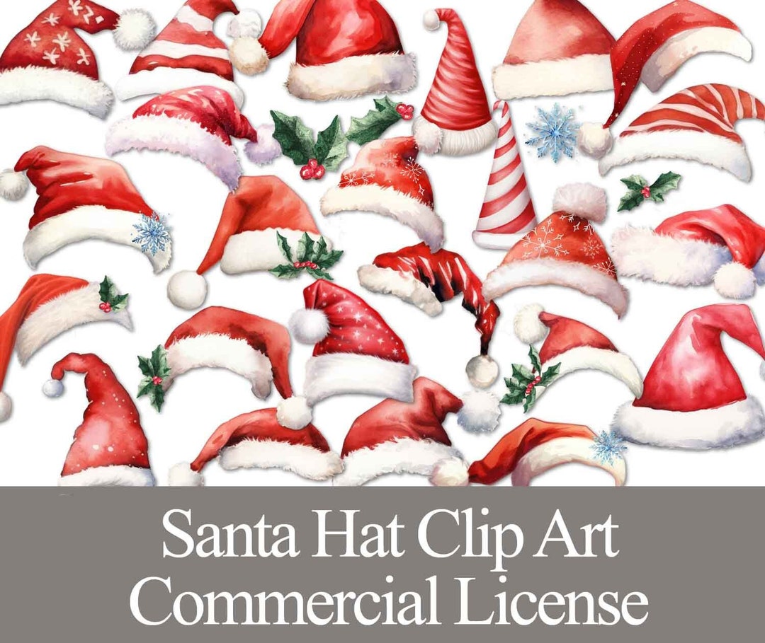 Santa Hat Clipart Commercial Use License, No Attribution Credit ...