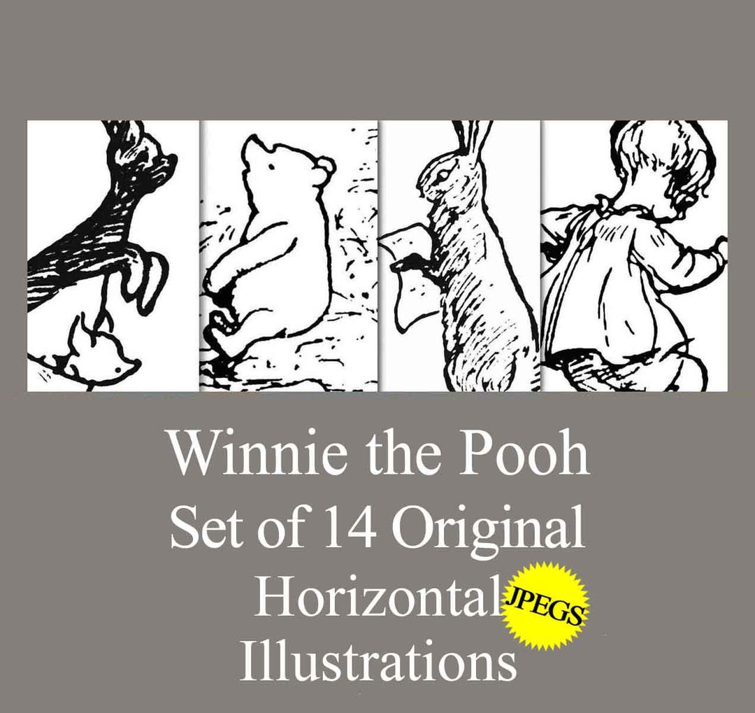 Set of 14 Classic Winnie the Pooh Poster Prints, Winnie the Pooh ...