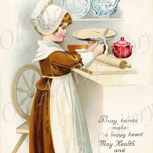 Printable Vintage Thanksgiving Postcards, Pilgrim Girls Victorian ...