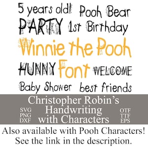 Winnie the Pooh Alphabet, Winnie the Pooh Font Dxf Eps Otf Png Svg Ttf ...
