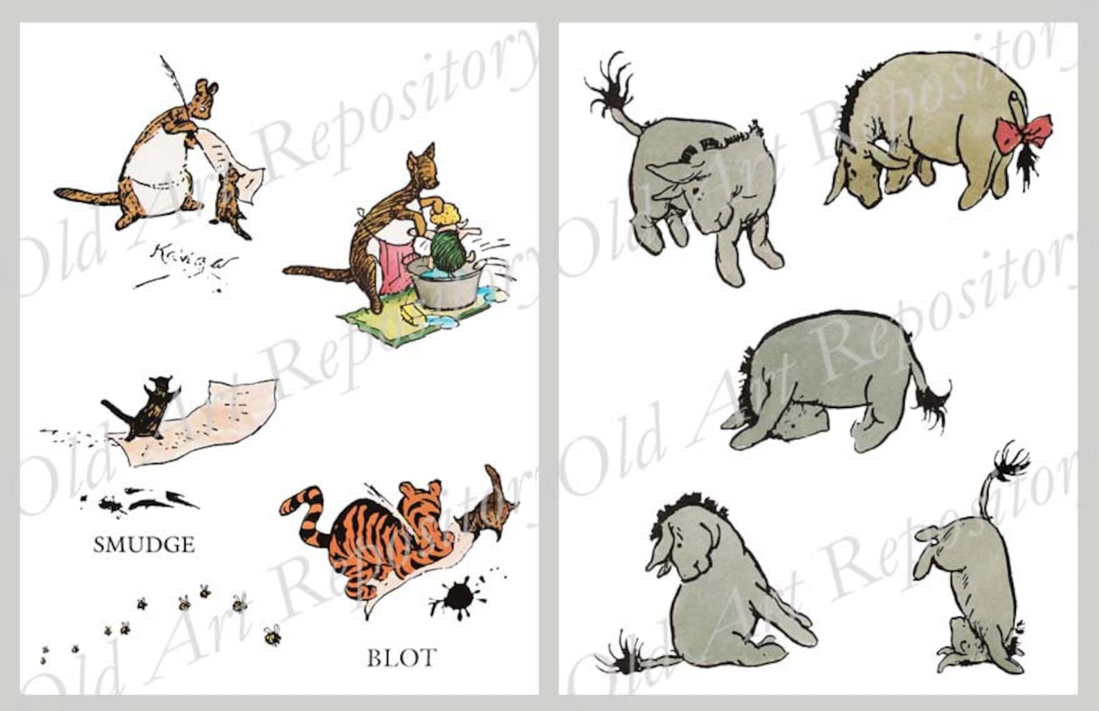 Classic Winnie the Pooh JPEG Clip Art Graphics for Baby Shower ...