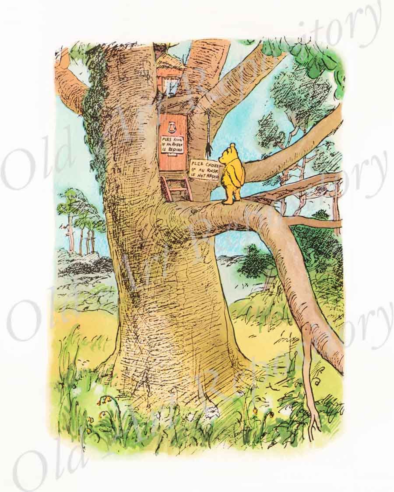 Winnie the Pooh Wall Decor Classic Pooh Printable Digital - Etsy