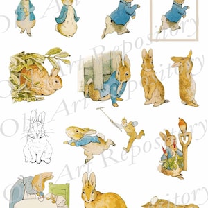 Peter Rabbit SVG Clip Art Graphic for Baby Shower, Birthday Party ...