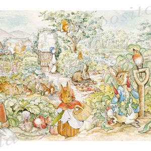 Peter Rabbit in Mr. Mcgregor's Garden Decor for Baby Shower, Digital ...
