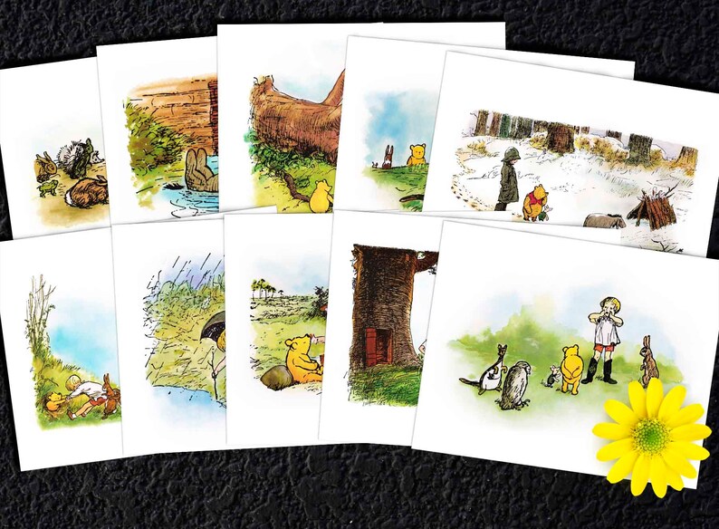 Set of 38 Classic Winnie the Pooh Poster Prints, Winnie the Pooh ...